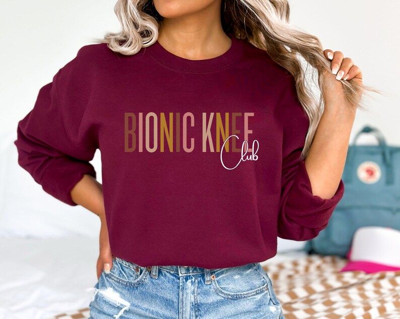Bionic Knee Club Sweatshirt for Knee Replacement Gift , Knee Surgery ...