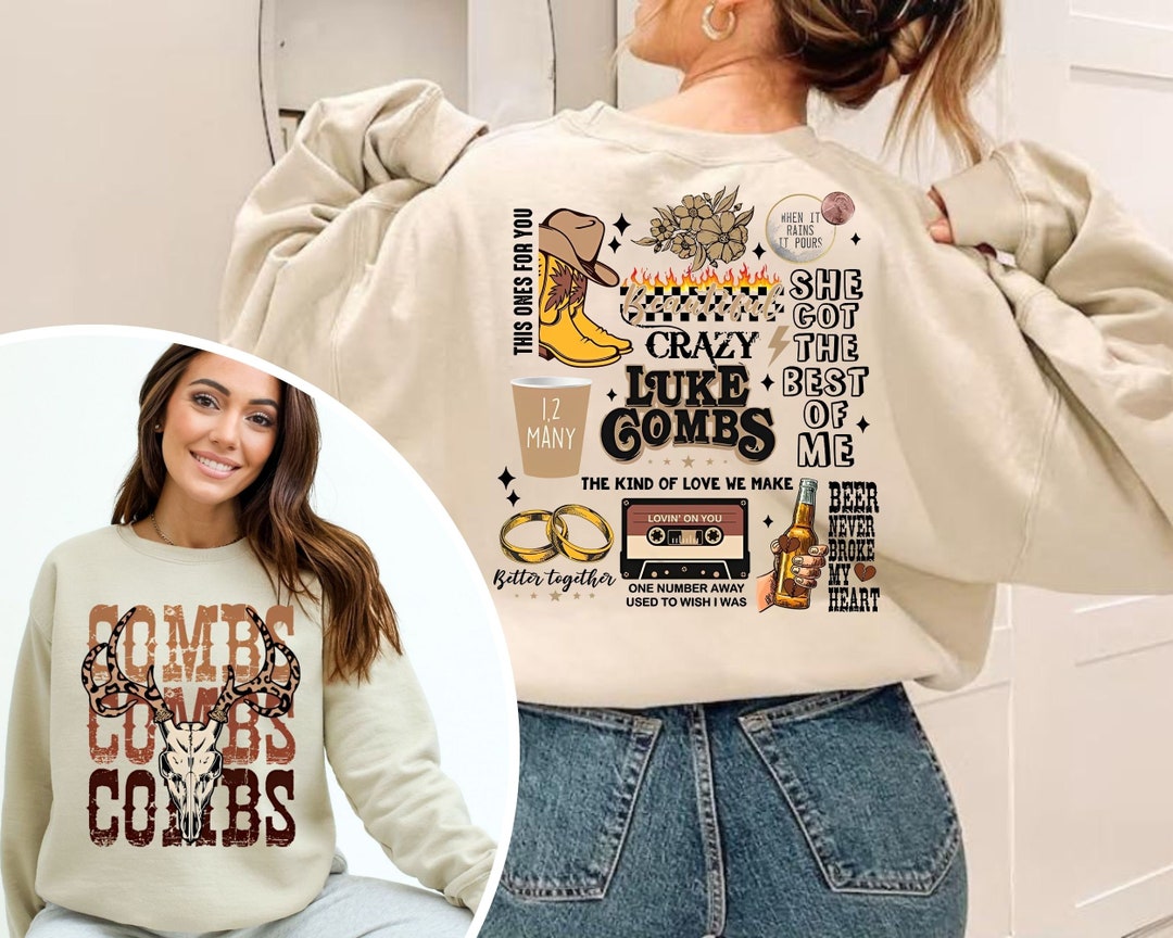 Combs Bullhead Sweatshirt, Two Side Print Shirt, Country Music ...