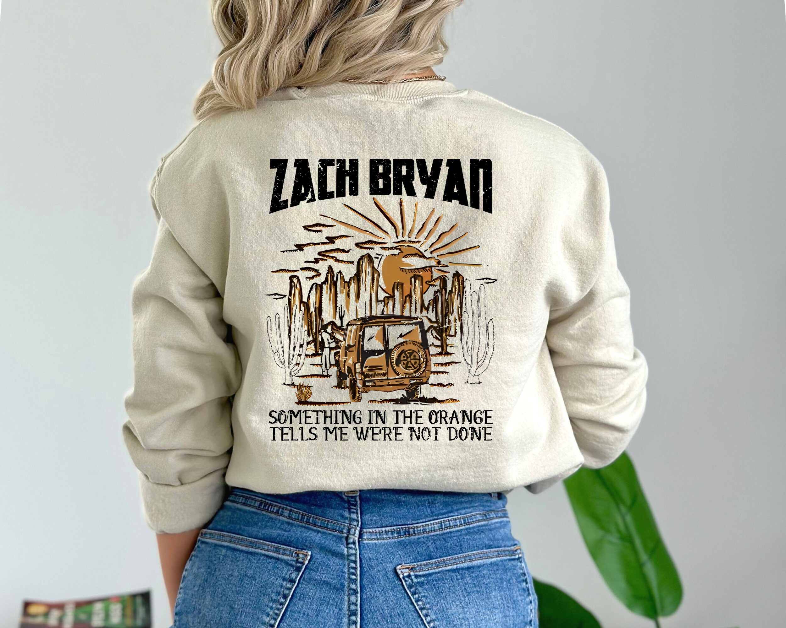 Zach Bryan Front and Back Printed Sweatshirt, Something in the orange ...