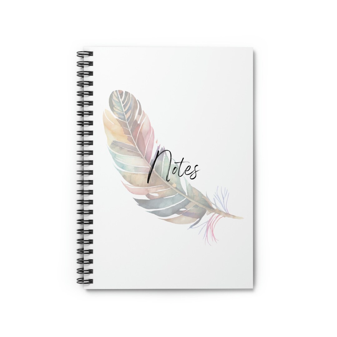 Feather Notes Spiral Notebook Ruled Line - Etsy