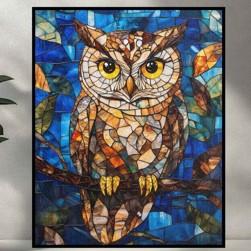Stained Glass Owl Puzzle - Etsy