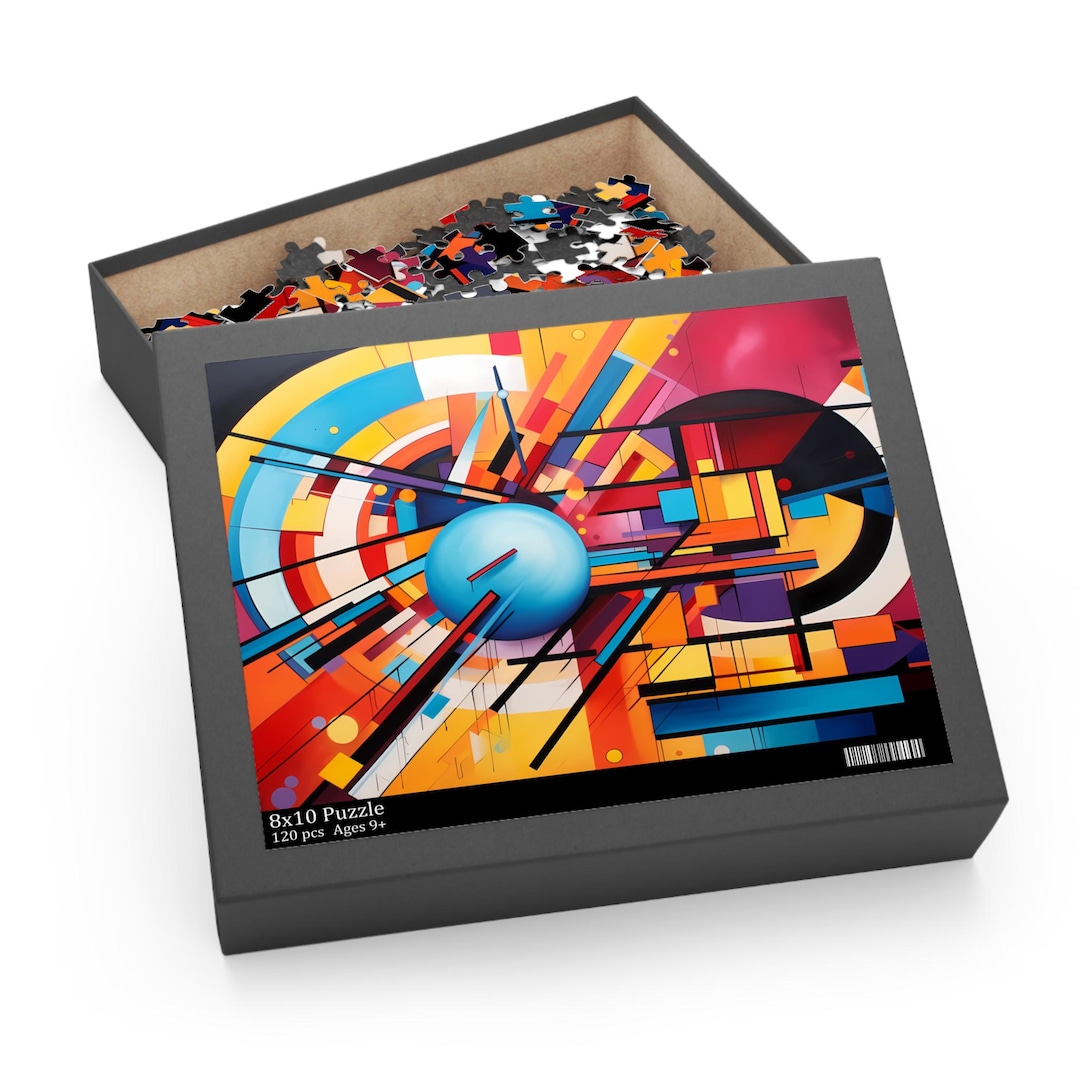 Geometric Shapes Puzzle, Colorful Shape Jigsaw, Abstract Art Puzzle ...