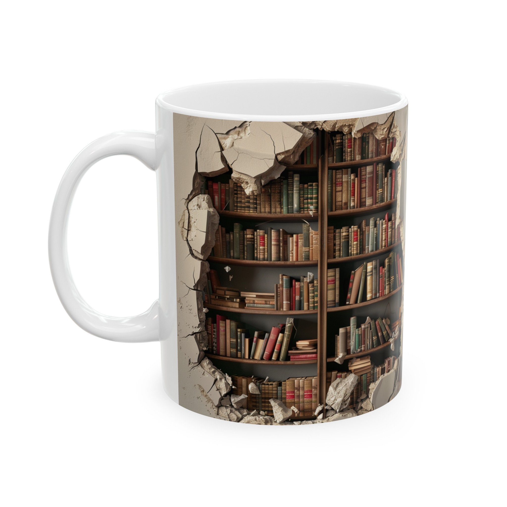 Book Mug, Library Bookshelf Mug, Book Lover Mug, Reader Mug, Reading ...