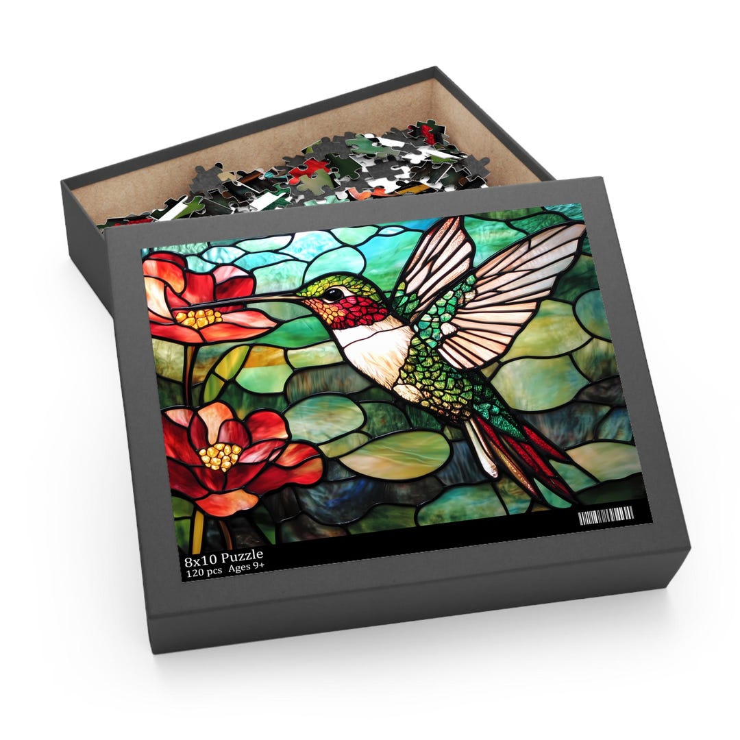 Stained Glass Hummingbird Puzzle, Hummingbird Puzzle, Humming Bird ...