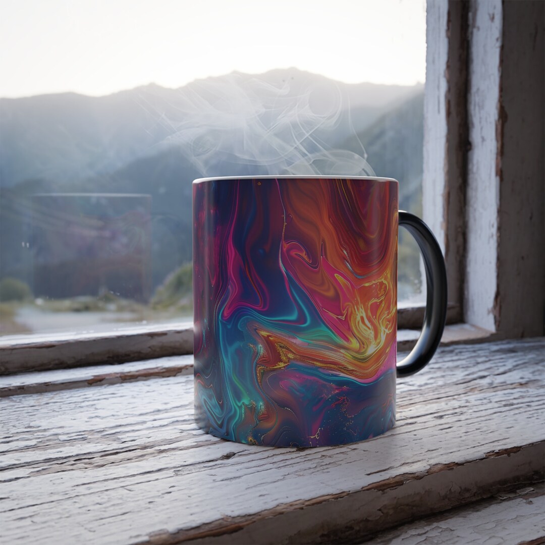 Colorful Morphing Mug, Temperature Changing Mug, Color Changing Heat ...
