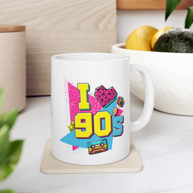 I Love the 90's Coffee Mug, 90s Mug, 90's Gift, Retro, Nostalgia Mug, 90s Kid Gift, Millennial ...