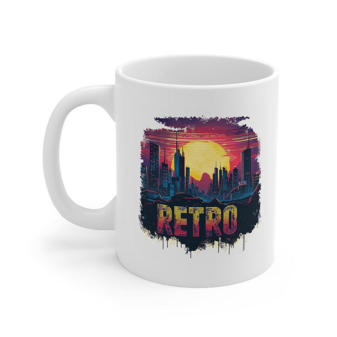 Cool Retro Mug 1980s Style Mug, Synthwave Coffee Cup, Throwback Mug ...