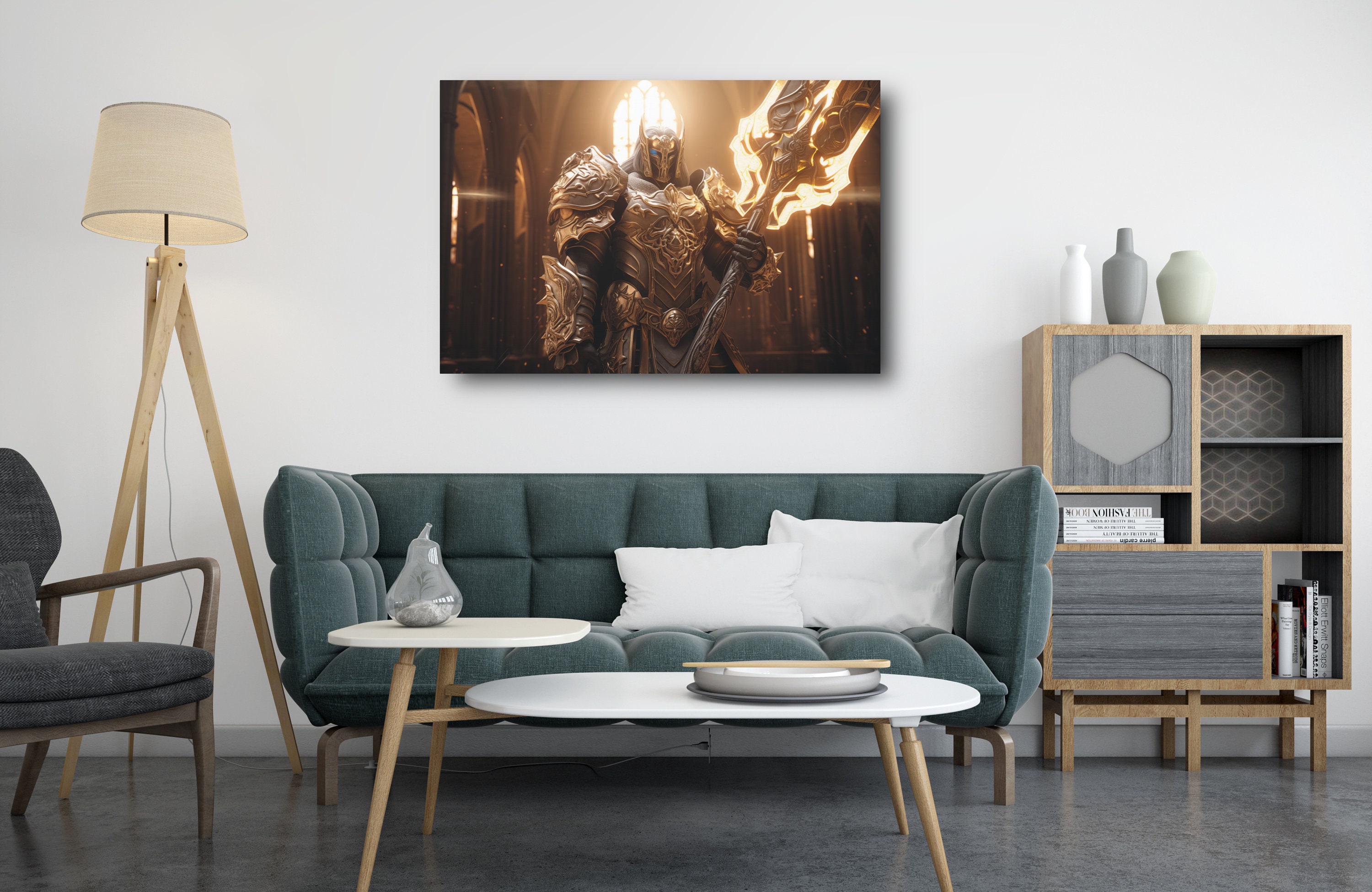 Fantasy Style Paladin Canvas Art, Fantasy RPG Wall Art, Gamer Canvas ...
