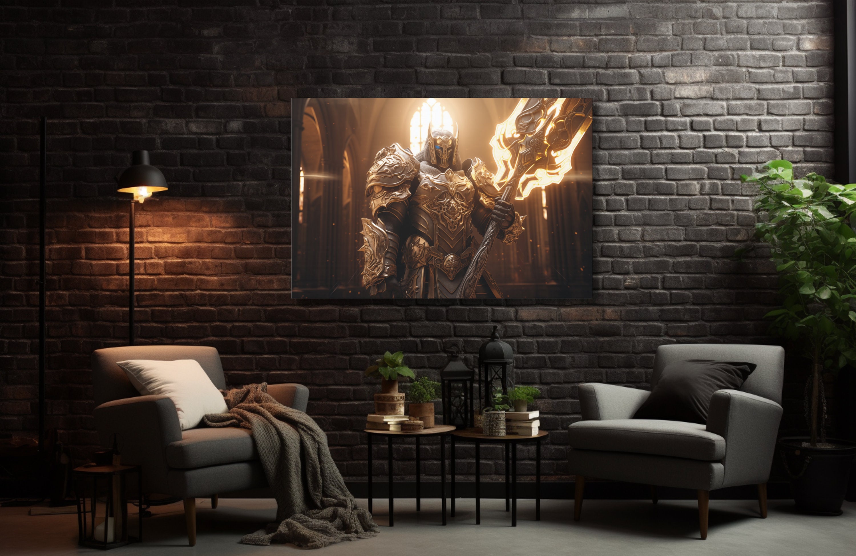 Fantasy Style Paladin Canvas Art, Fantasy RPG Wall Art, Gamer Canvas ...