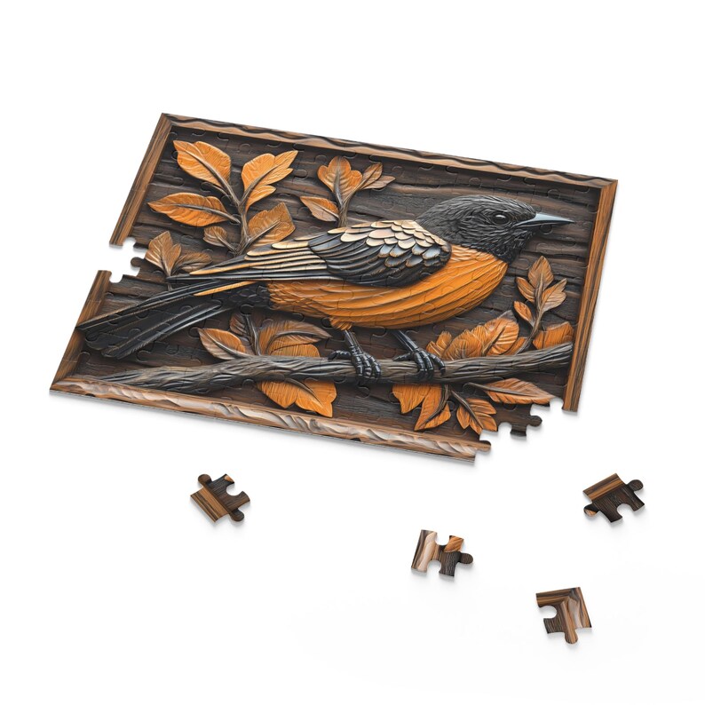 Baltimore Oriole Puzzle, Wood Carved Print Effect Baltimore Oriole ...