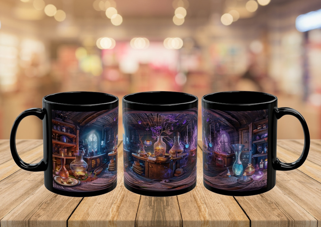 3D Magic Potion Elixer Wizard Shop Coffee Mug, Mystical Sorcerer ...