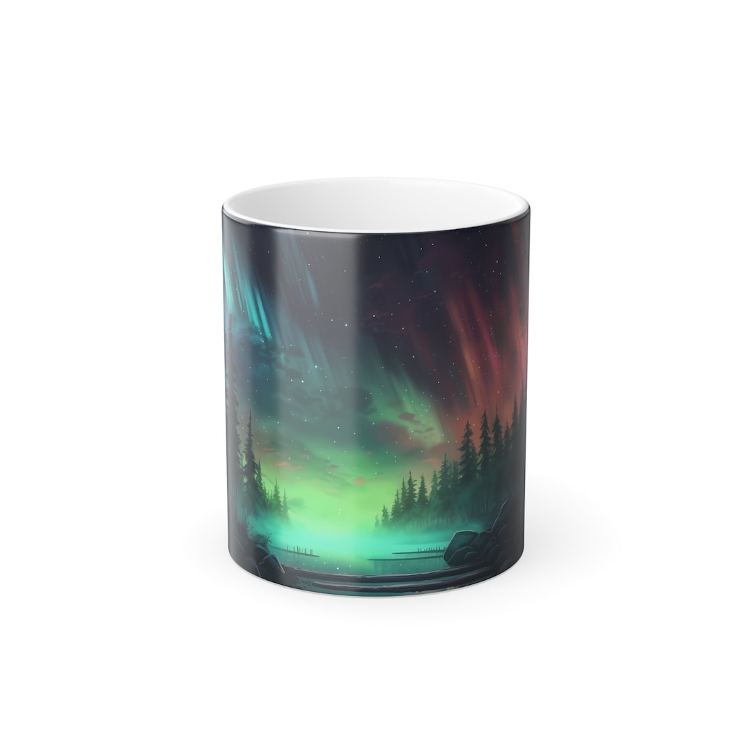 Color Changing Northern Lights Mug, Temperature Changing Mug, Aurora ...