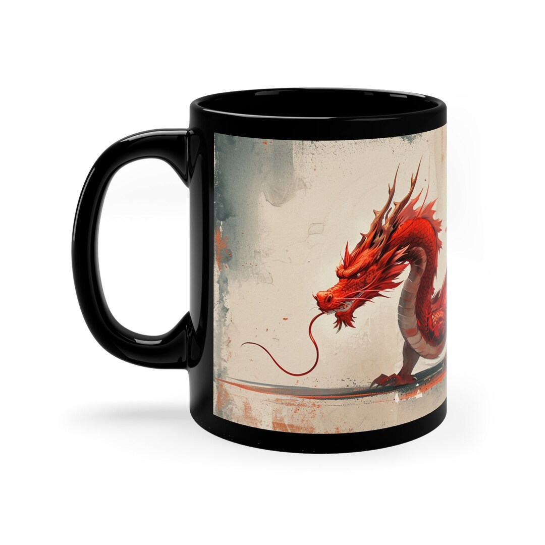 Dragon Mug, Red Dragon Mug, Year of the Dragon 2024 Mug, Panorama Red ...