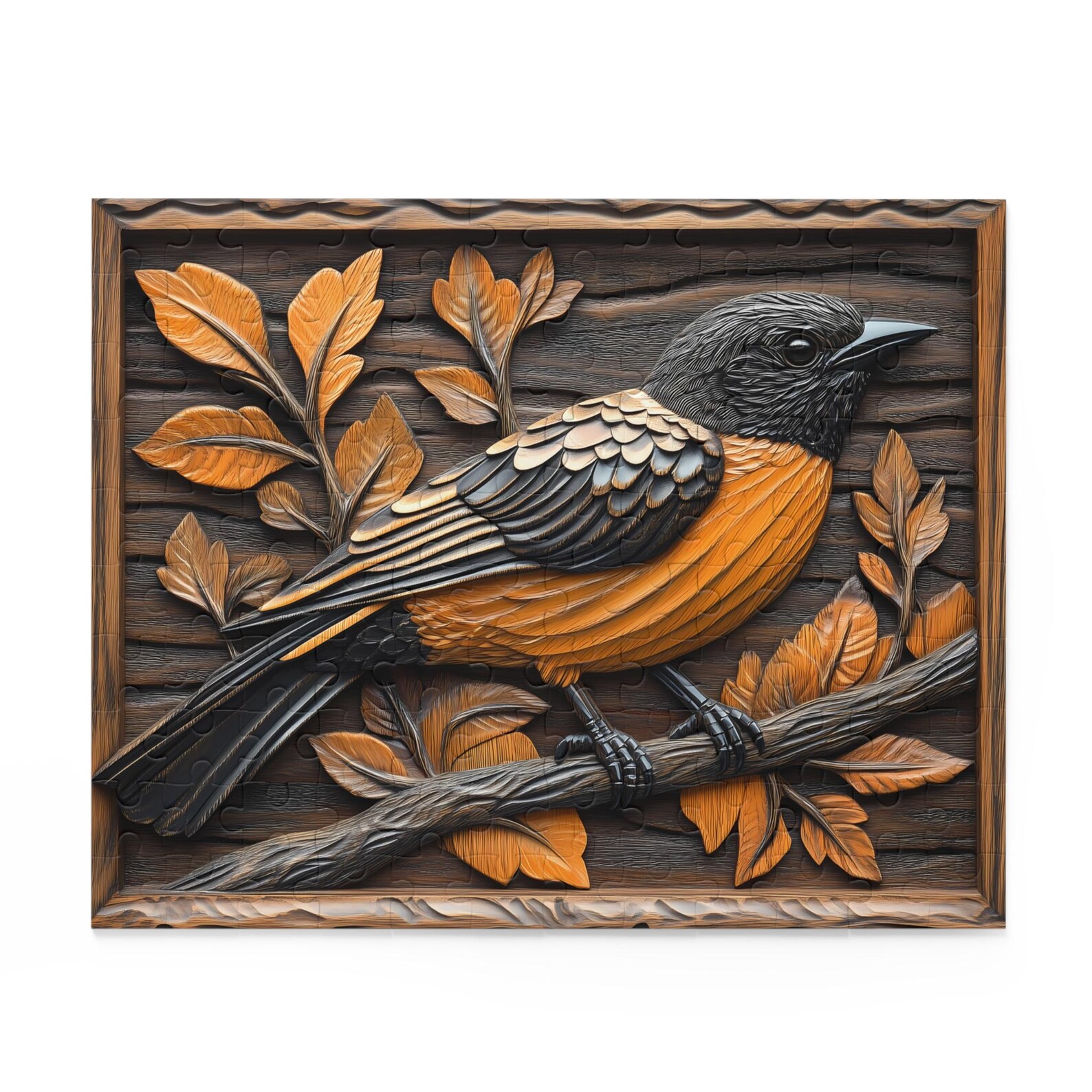 Baltimore Oriole Puzzle, Wood Carved Print Effect Baltimore Oriole ...