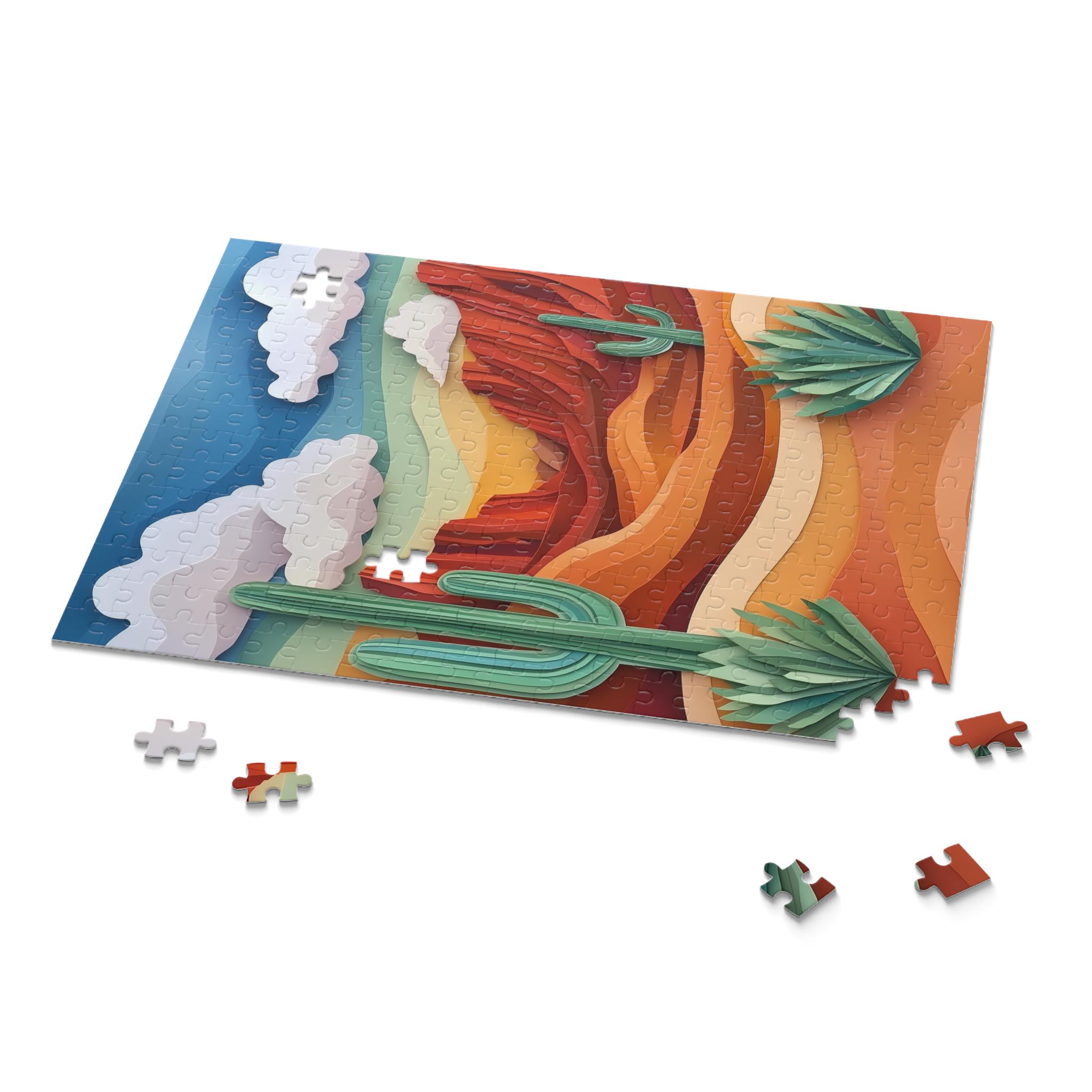 Geometric Arizona Desert Art Puzzle Cactus Puzzle Southwestern Colorful ...