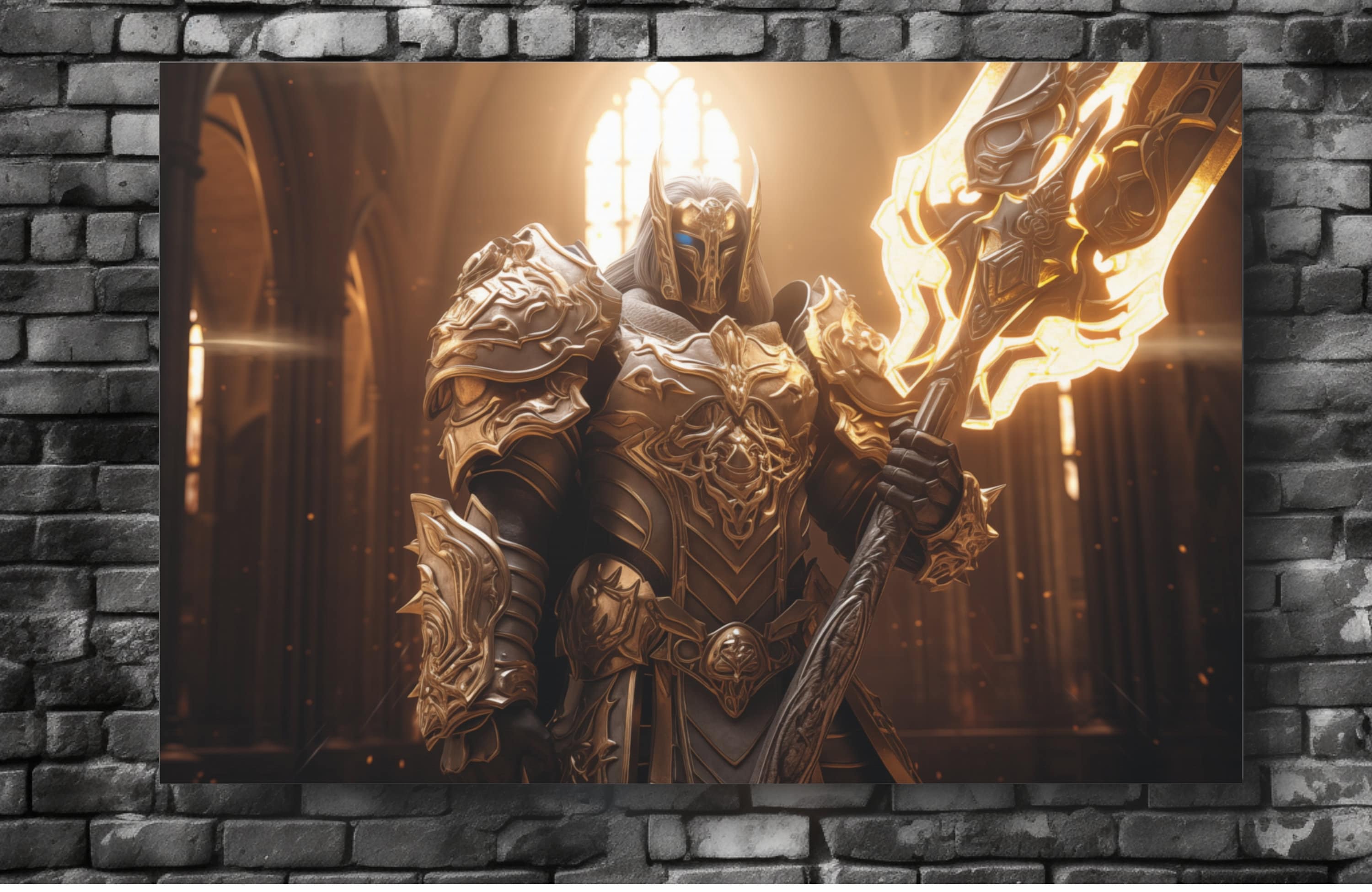 Fantasy Style Paladin Canvas Art, Fantasy RPG Wall Art, Gamer Canvas ...