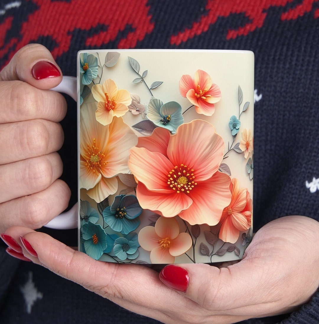 Flowers Mug, Wildflower Coffee Mug, Floral Tea Cup, Garden Lover Gift ...