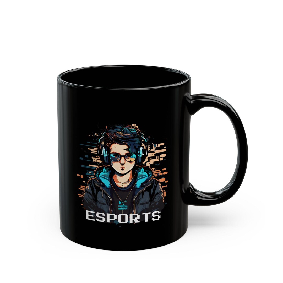 ESPORTS Black Mug 11oz, Gamer Mug, Pixel Art Mug, Coffee Mug, E-sports ...