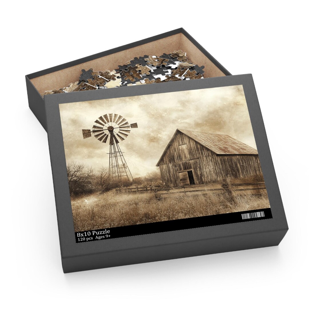 Rustic Barn Puzzle, Old Farmhouse Farm Jigsaw Puzzle, Vintage Country ...
