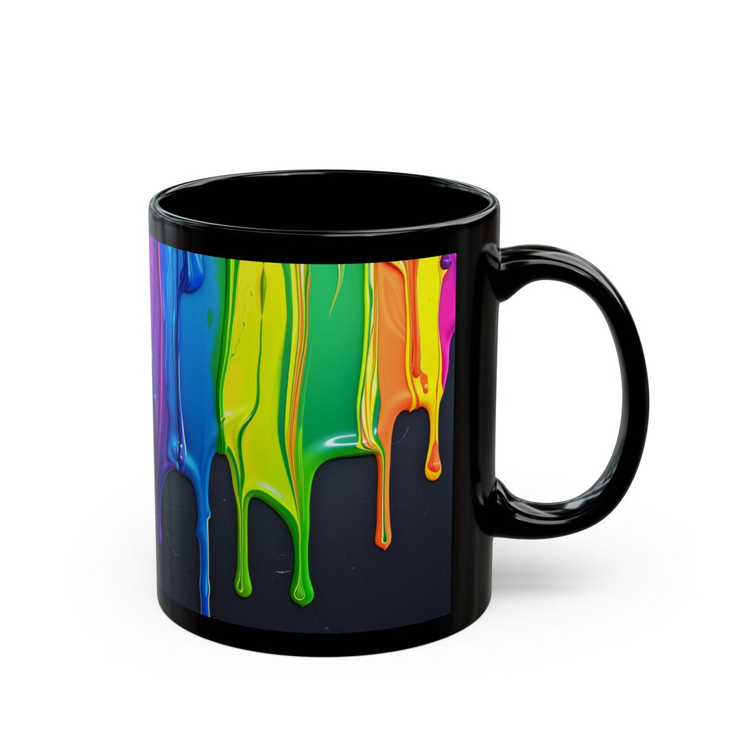 Dripping Paint Mug, Artist Mug, Artist Gift, Rainbow Paint Mug ...