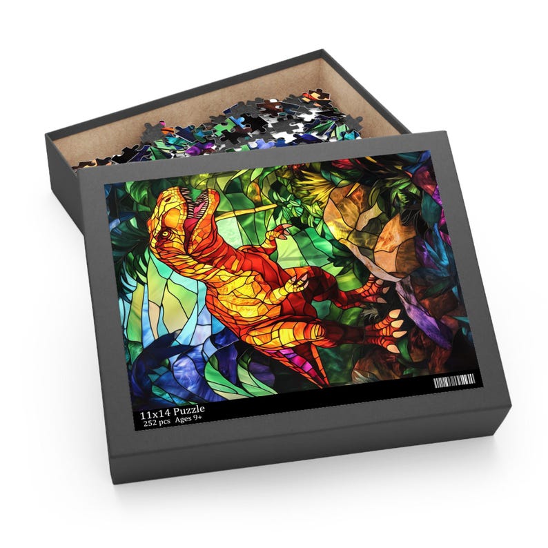 T-rex Puzzle, Stained Glass T-rex Puzzle, Tyrannosaurus Art Puzzle ...