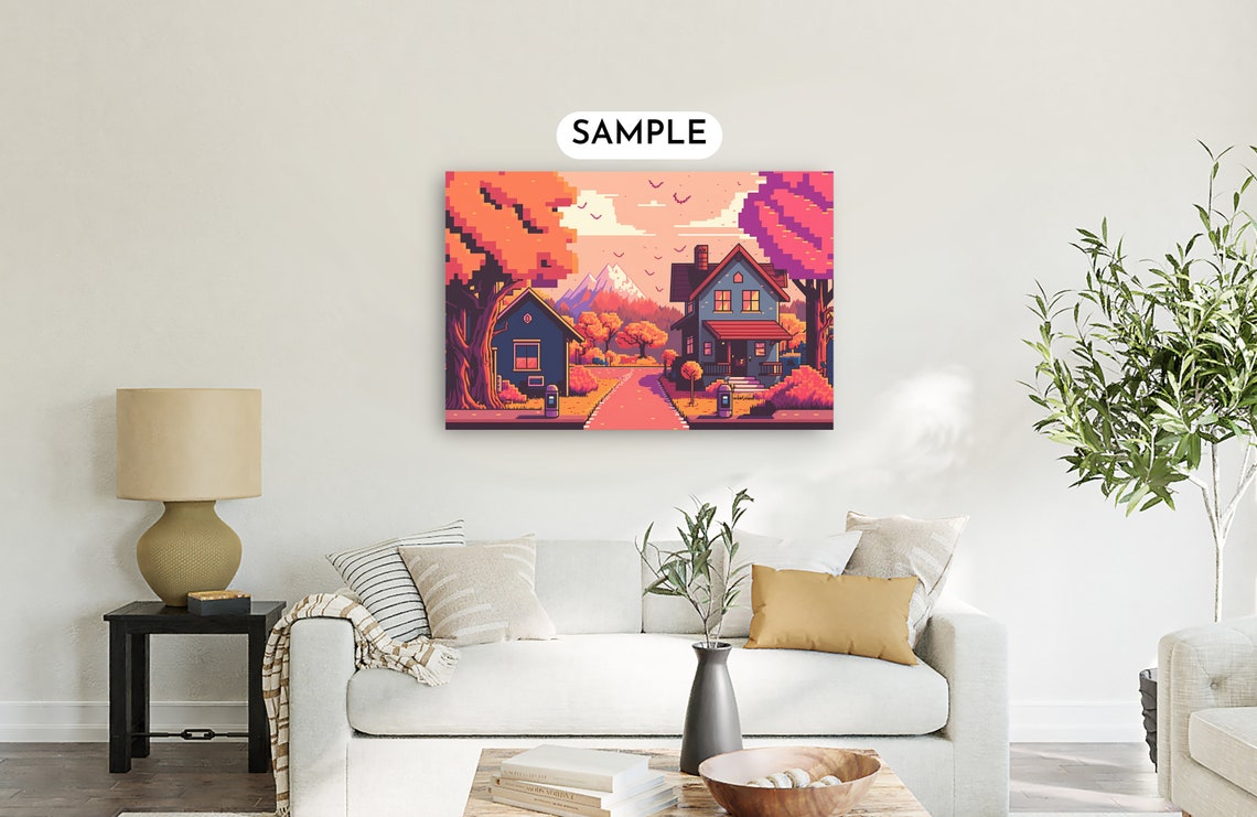 Japanese Video Game Pixel Art Town Digital File Download, Print at Home ...