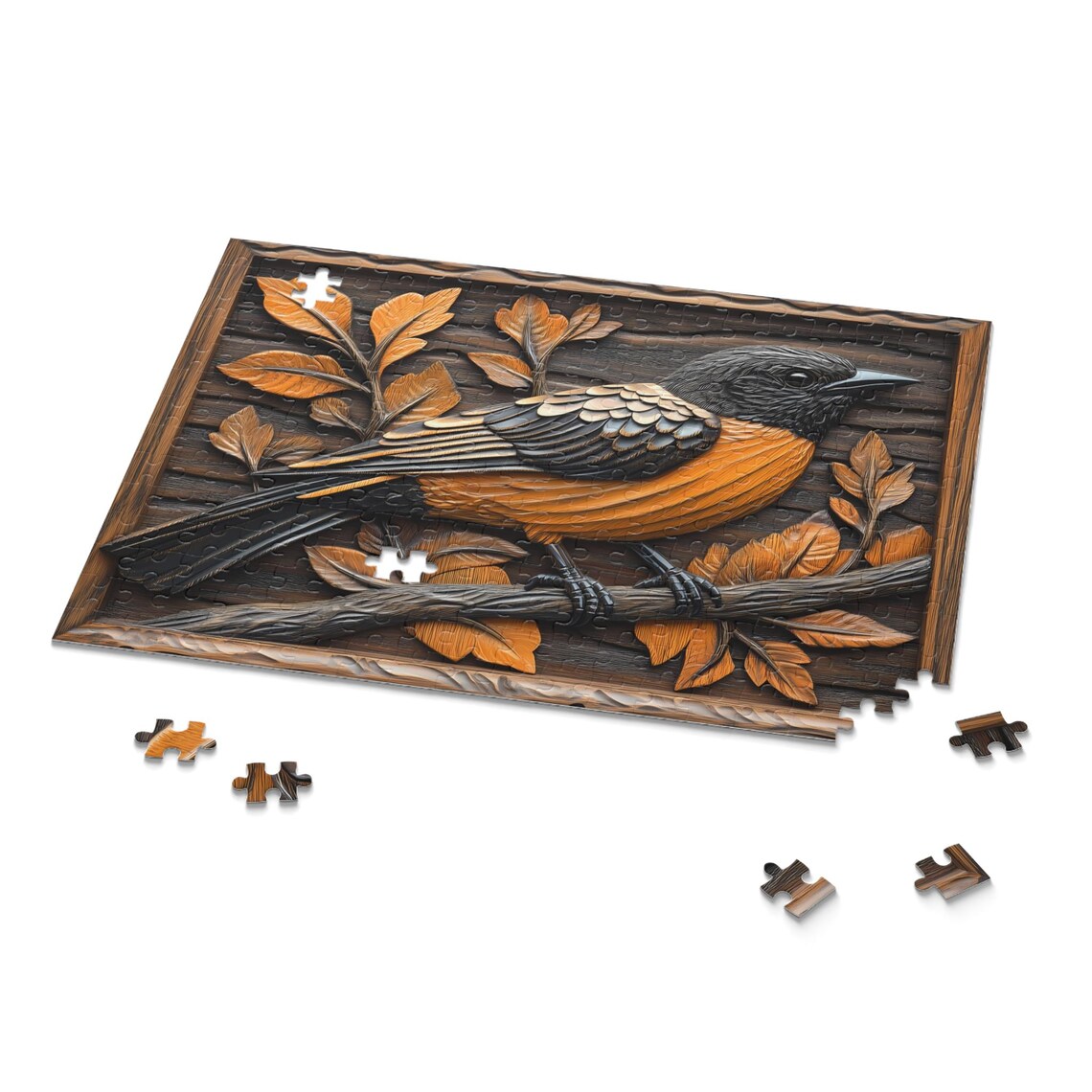 Baltimore Oriole Puzzle, Wood Carved Print Effect Baltimore Oriole ...