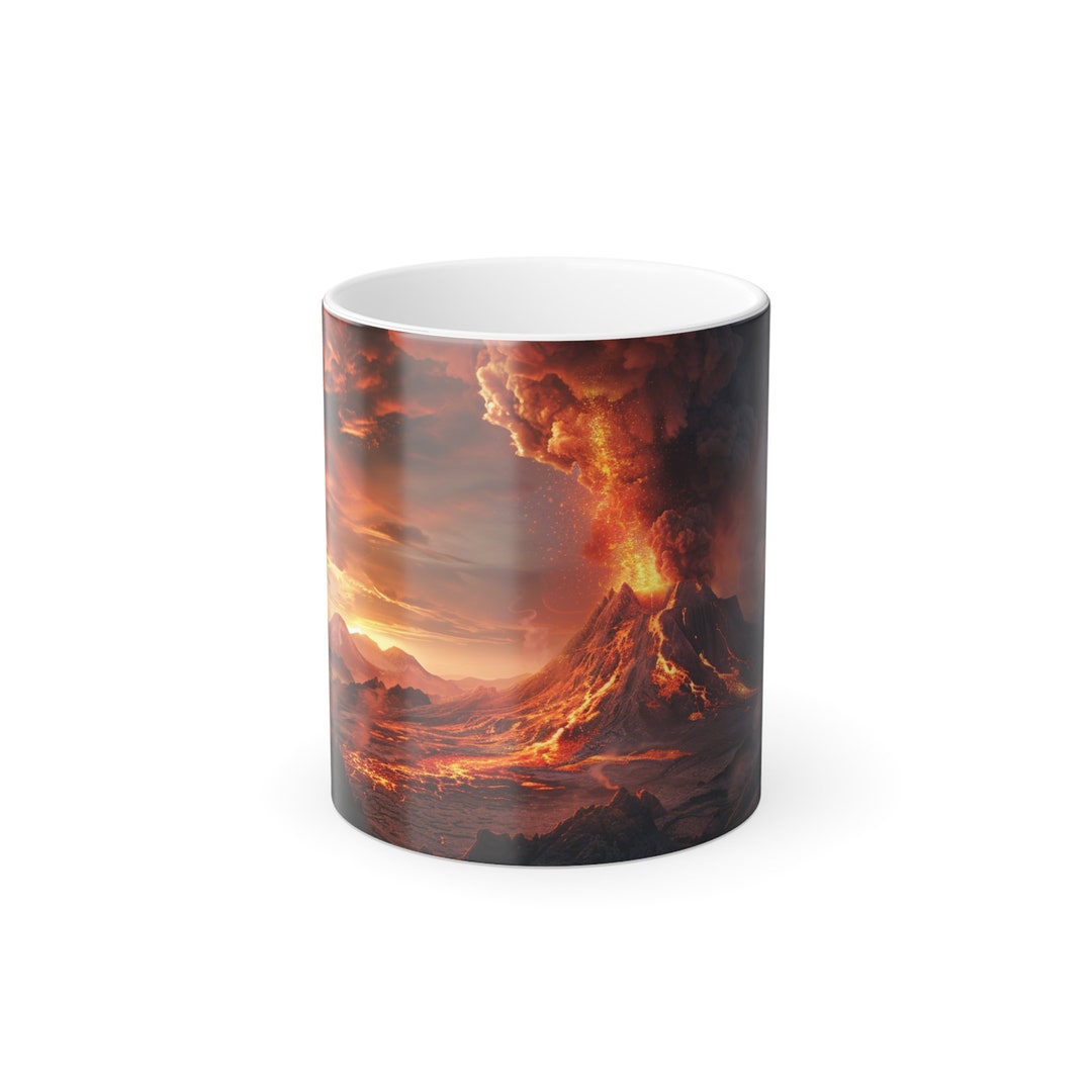 Volcano Morphing Mug, Temperature Changing Mug, Color Changing Heat ...