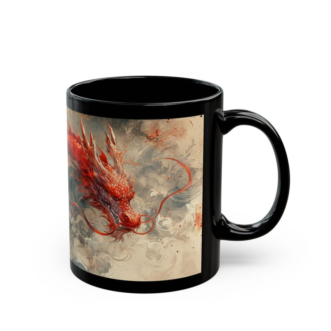Dragon Mug, Red Dragon Mug, Year of the Dragon 2024 Mug, Panorama Red ...