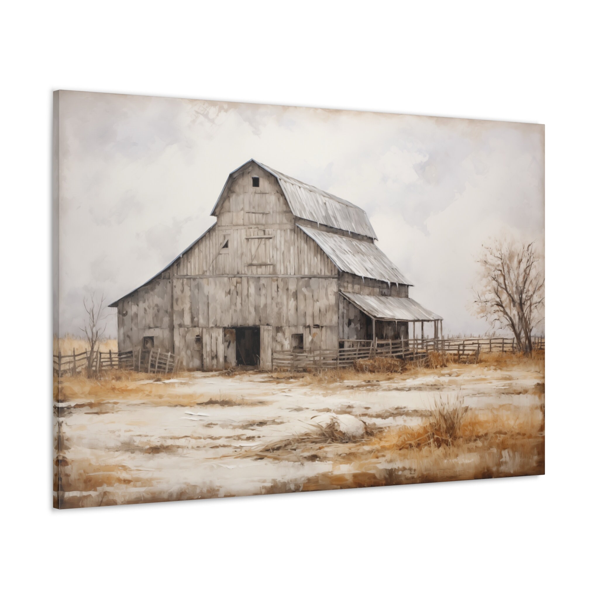 Rustic Barn Canvas Art, Farmhouse Wall Art, Old Barn Canvas Print, Barn ...