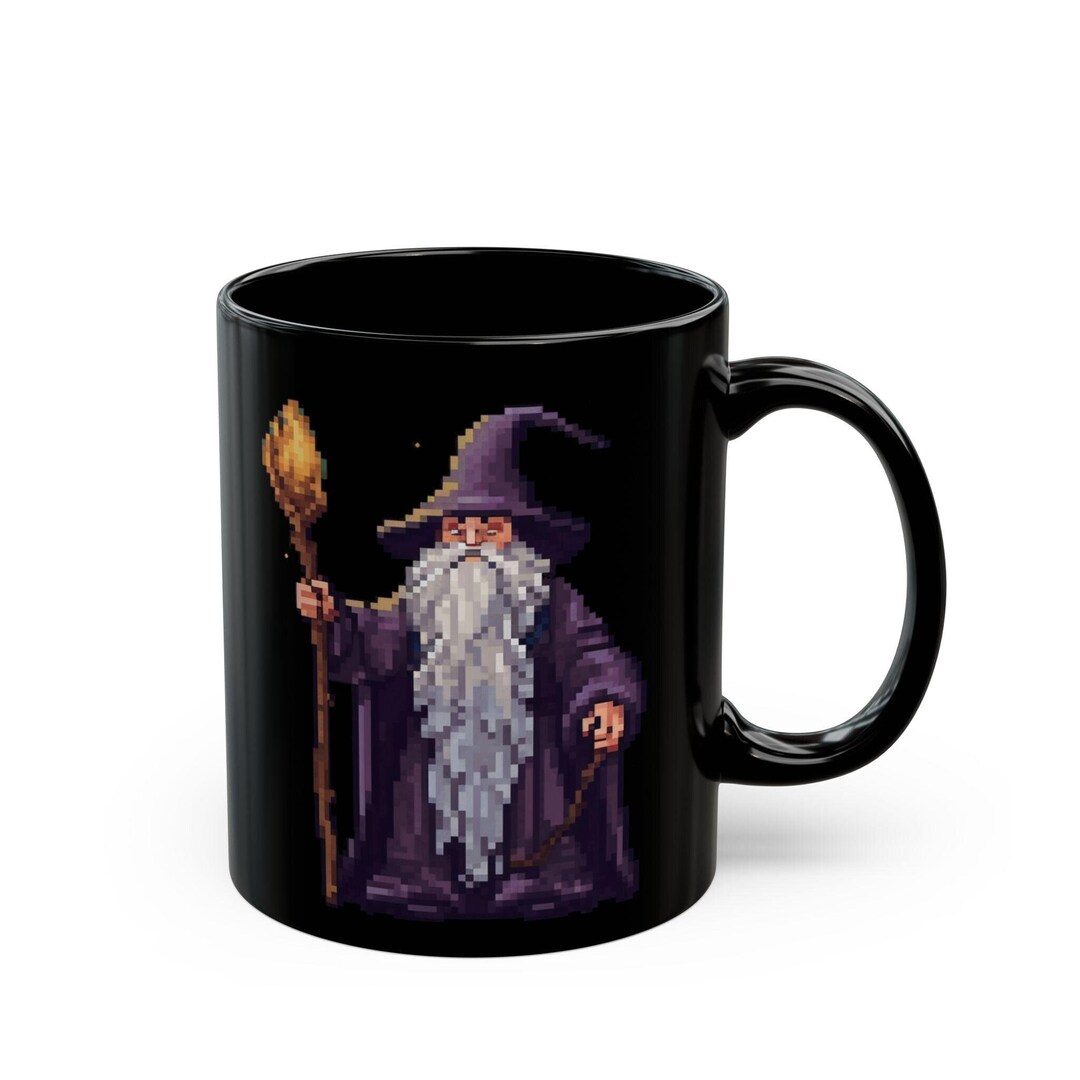 Pixel Art Wizard Gamer Mug, Fantasy D&D Mug, Magic Mug, Sorcerer Mug ...