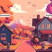 Japanese Video Game Pixel Art Town Digital File Download, Print at Home ...