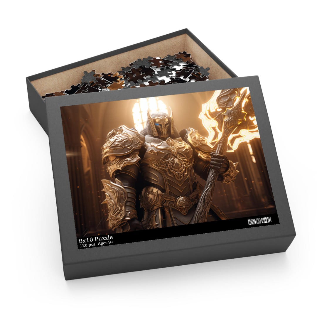 Fantasy Style Paladin Art Puzzle, Fantasy RPG Wall Art Puzzle, Gamer ...