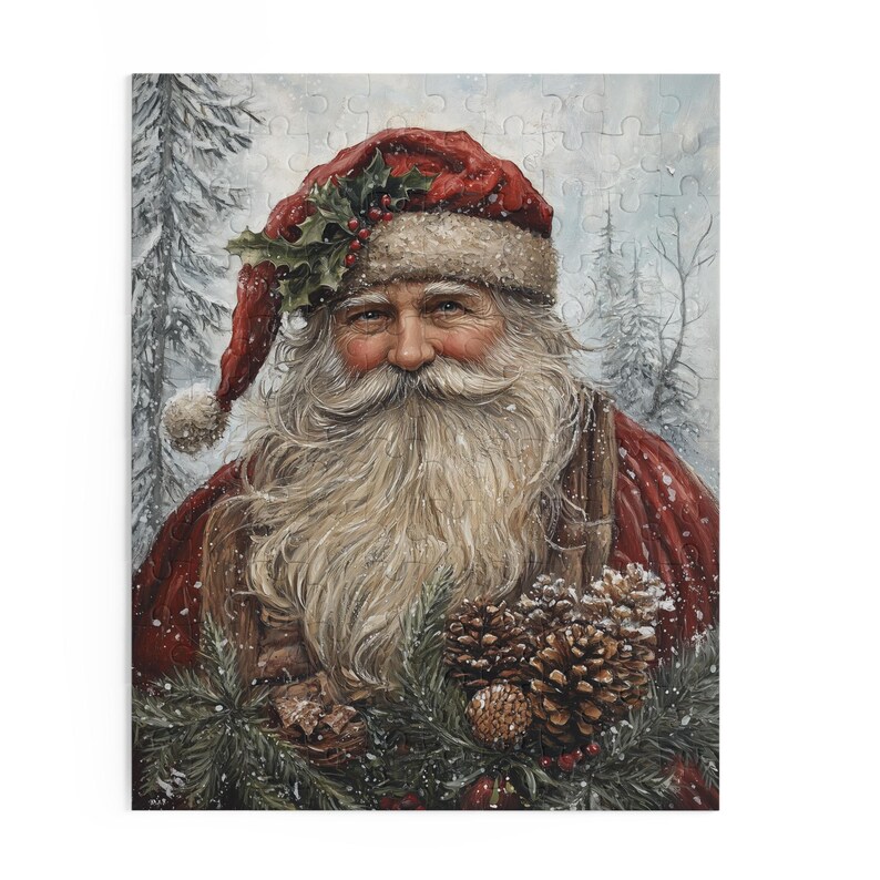 Santa Puzzle, Old Rustic Santa Claus Christmas Jigsaw, Vintage St ...