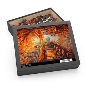 Fall Cafe Puzzle, Beautiful Autumn Harvest Jigsaw, Cozy Fall Leaves ...