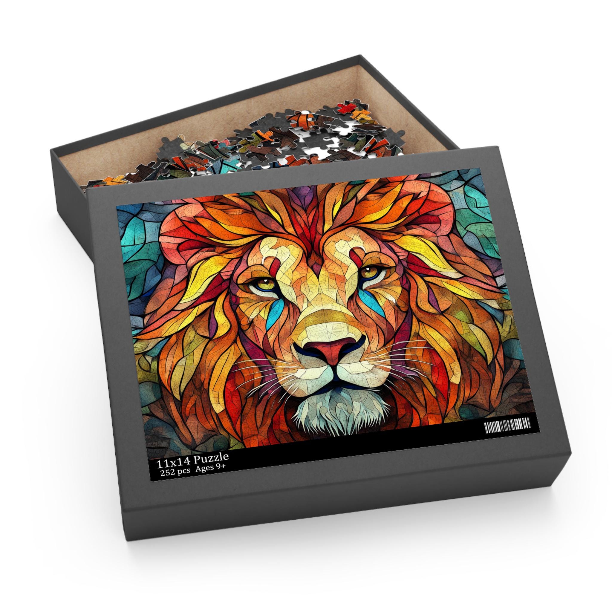 Stained Glass Lion Puzzle, Beautiful Puzzle Gift for Lion Lover, Lion ...