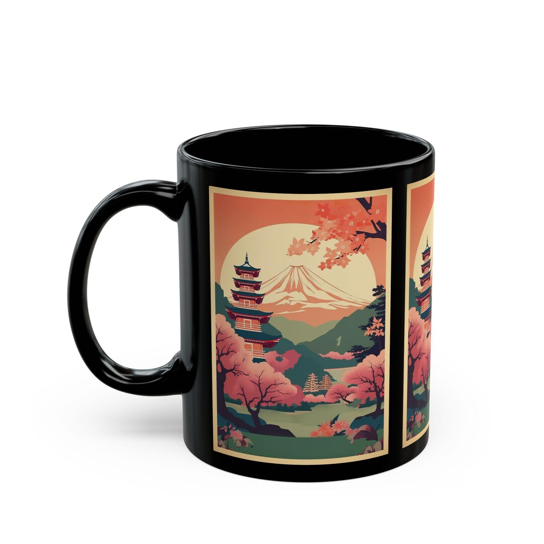 Japan Mug, Mt Fuji Mug, Japan Art Gift, Retro Japan Art Gift, Japan ...