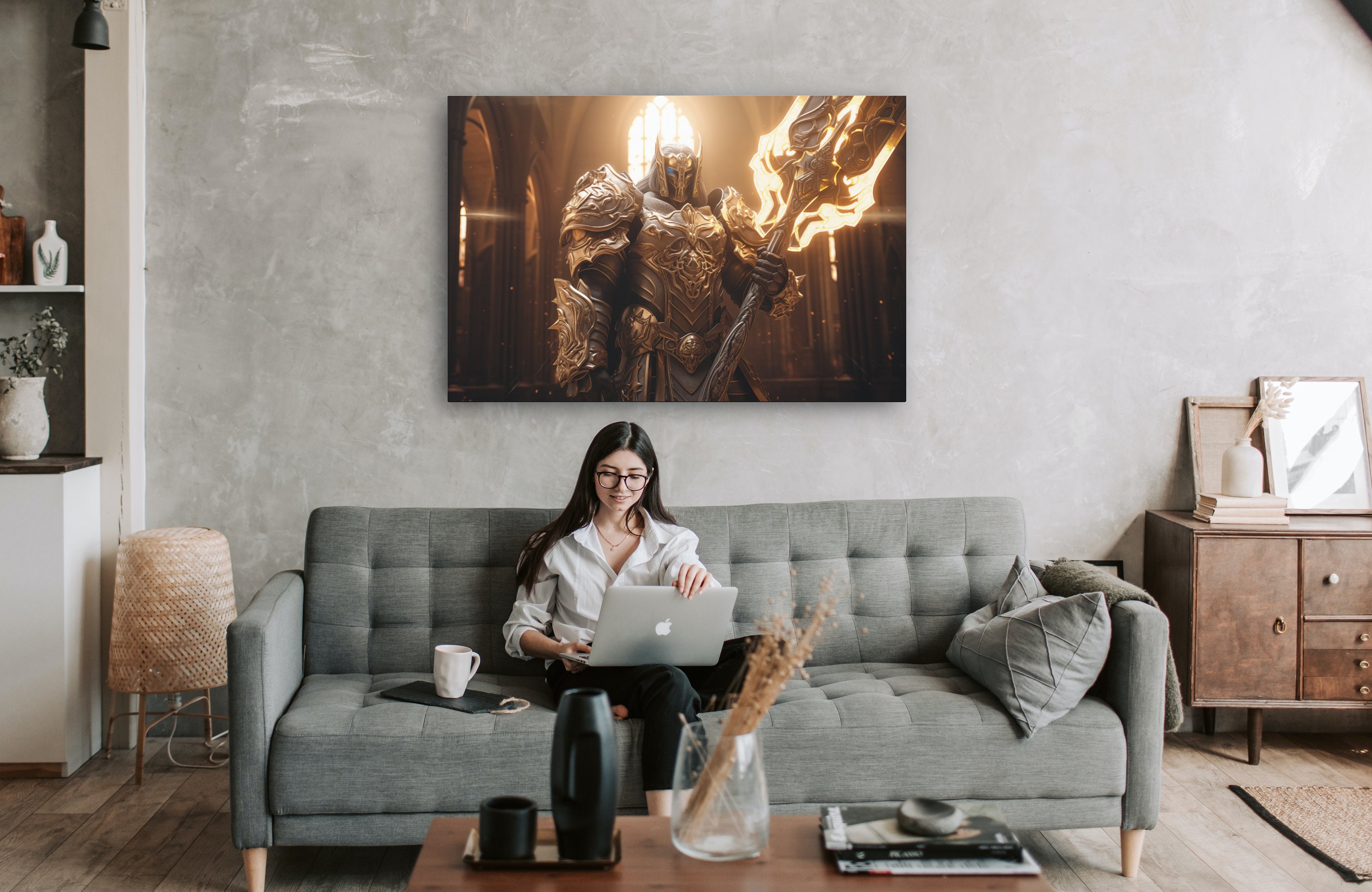 Fantasy Style Paladin Canvas Art, Fantasy RPG Wall Art, Gamer Canvas ...