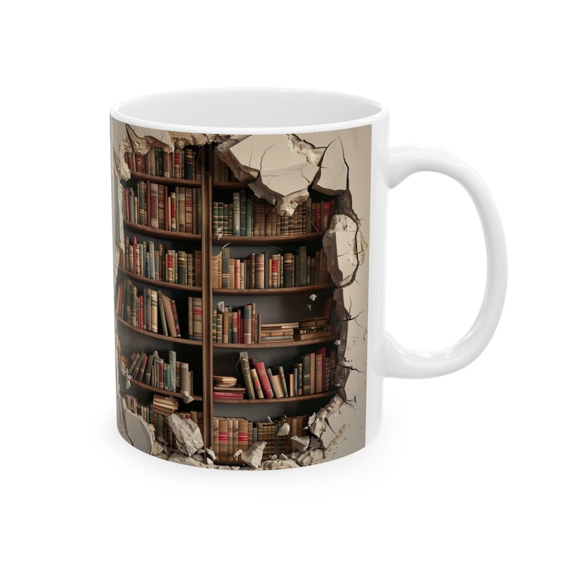 Book Mug, Library Bookshelf Mug, Book Lover Mug, Reader Mug, Reading ...