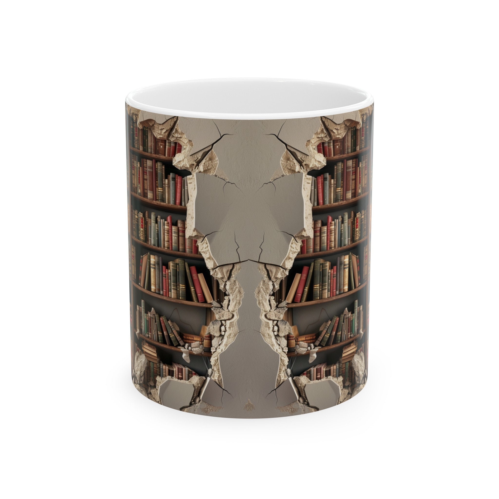Book Mug, Library Bookshelf Mug, Book Lover Mug, Reader Mug, Reading ...