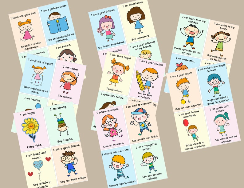 Positive Affirmation Cards for Kids, Printable Positivity Cards ...
