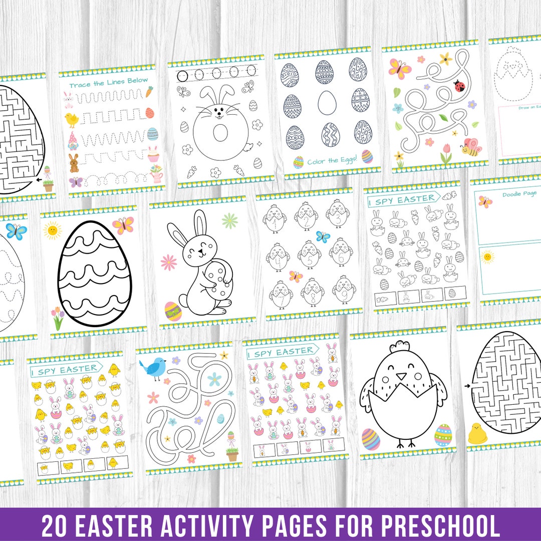 Easter Activity Sheets, Easter Coloring, Maze for Kids Printable, Pre K ...