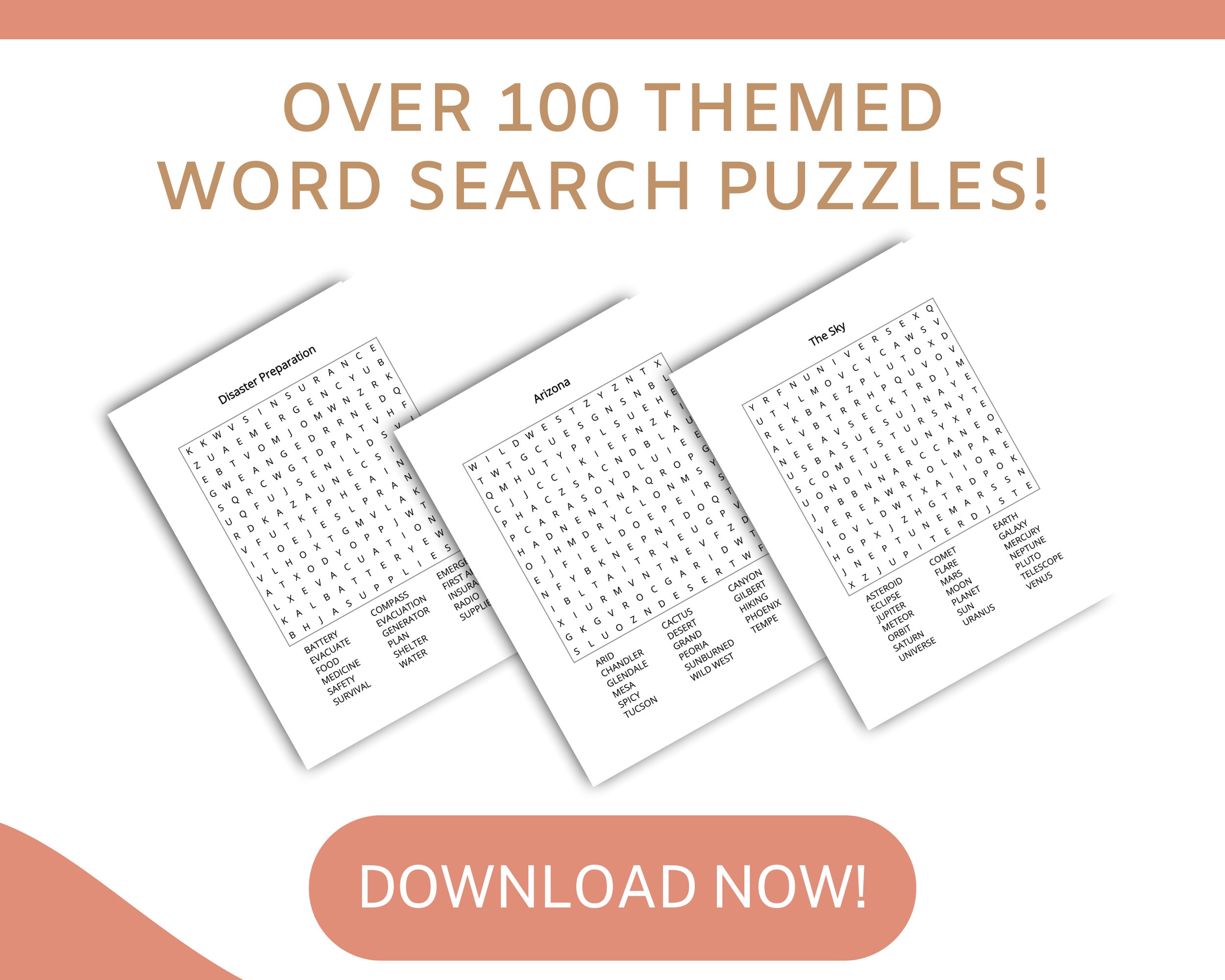Large Print Word Search for Adults, 100 Easy & Relaxing Puzzles ...