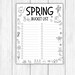 Spring Bucket List Printable, to Do List, Kids Activities, Spring ...