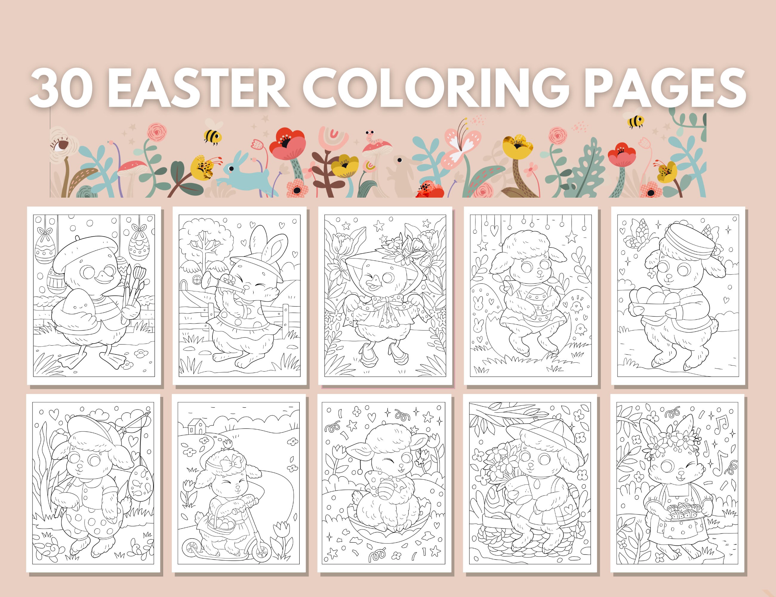 Easter Coloring Printables, Crafts for Kids, Easter Bunny Worksheet ...
