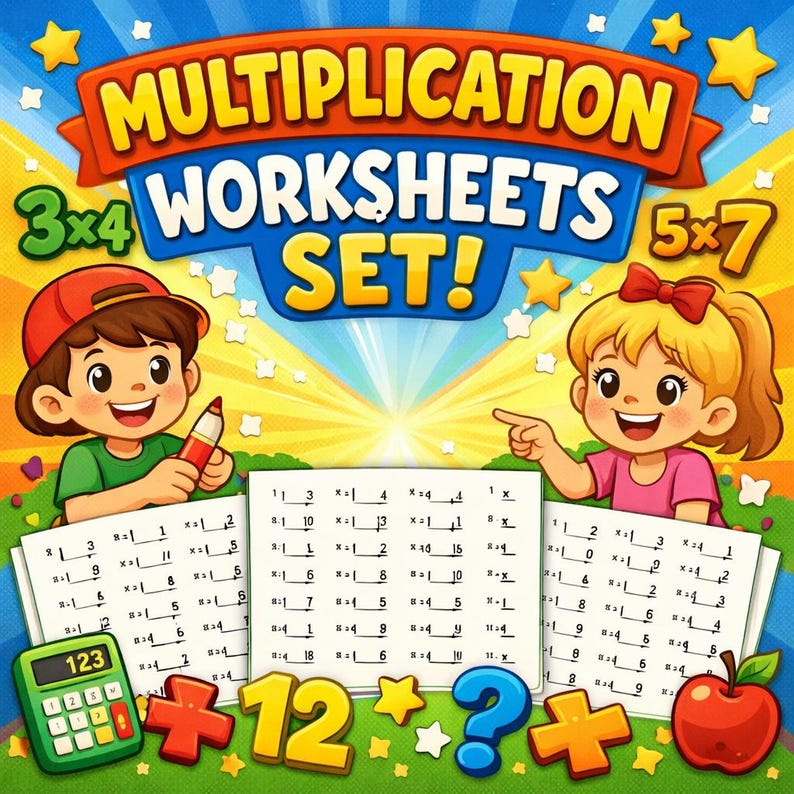 100 Multiplication Drills Worksheets: Math Facts 1-12 (printable PDF ...
