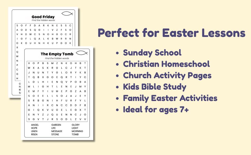 Holy Week Word Search Pack, Christian Easter Printable Activity for ...