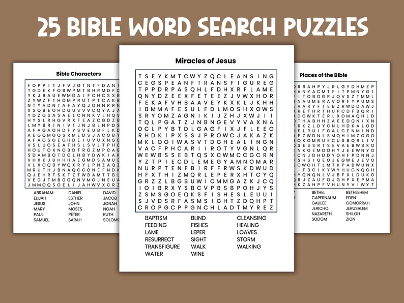 Bible Word Search & Coloring Pages: Christian Activity Bundle (PDF ...