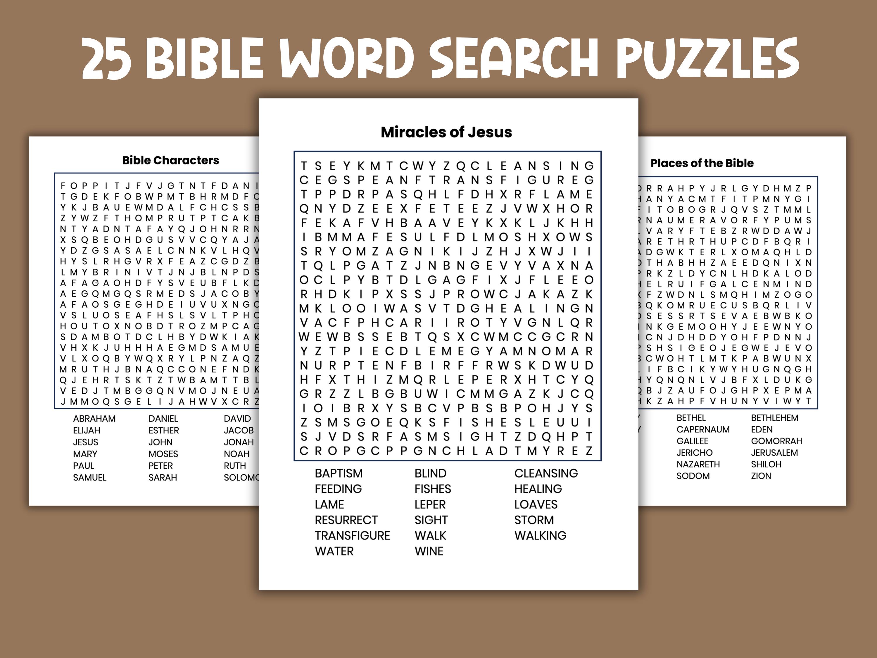 Bible Word Search & Coloring Pages: Christian Activity Bundle (PDF ...