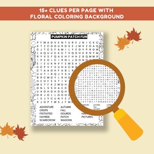 Fall Word Search Puzzle: Large Print Autumn Activity Book (PDF Download ...